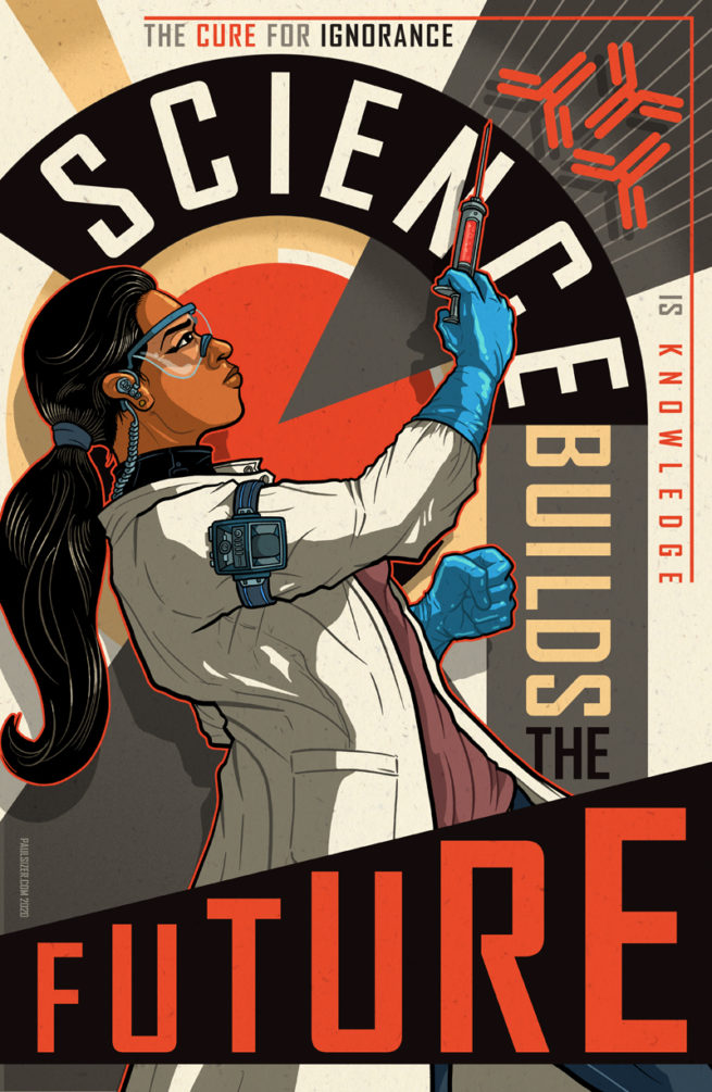 Science Builds The Future (Poster 6) – Sizer Design + Illustration